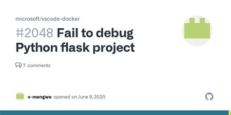 Fail To Debug Python Flask Project · Issue 2048 · Microsoftvscode Docker · Github