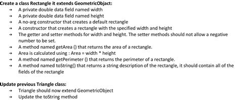 Solved Geometricobject Abstract Class Name Is Italicized