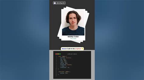 How To Create Animated Profile Card Using Html Css With Source Code Shorts Codinglife Youtube