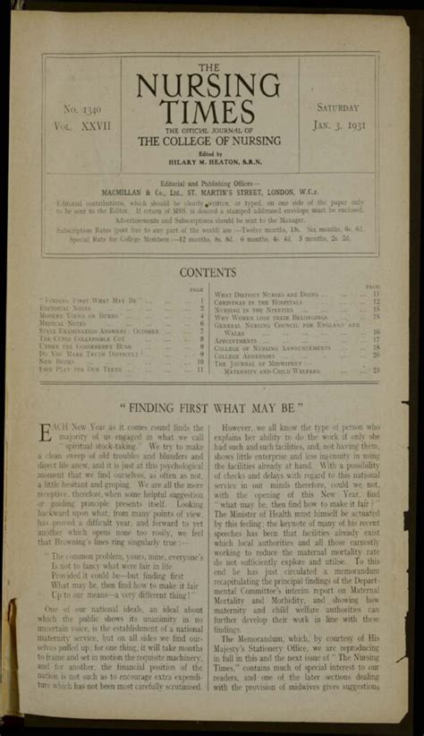 Issue 1340 1931 01 03 Nursing Times