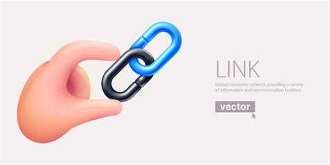 Premium Vector Hand Holding Hyperlink Icon Chain Links In 3d Cartoon Plastic Style Realistic