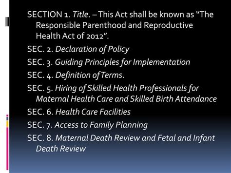 Reproductive Health Act And Responsible Parethood Pptx