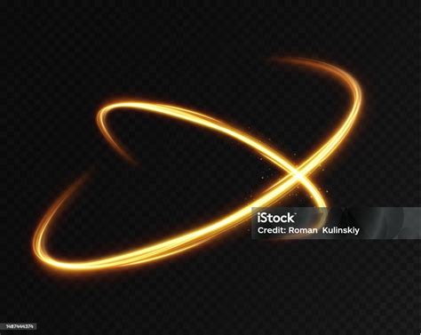 황금빛 소용돌이 광속 모션 효과 가벼운 흔적 반짝이는 물결 모양의 길 벡터 곡선에 대한 스톡 벡터 아트 및 기타 이미지 곡선 금색 돌기 Istock