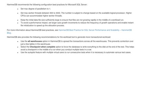 hammerdb sql server 2022 on dell powerflex using vmware virtualization dell technologies