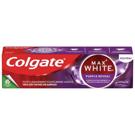 COLGATE Max white dentifrice blancheur purple 75ml pas cher - Auchan.fr