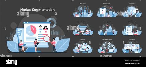 market segmentation set detailed visual guide to categorizing