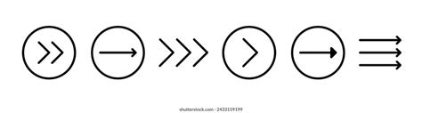 Swipe Icon Set Arrow On Circle Stock Vector Royalty Free 2433159199
