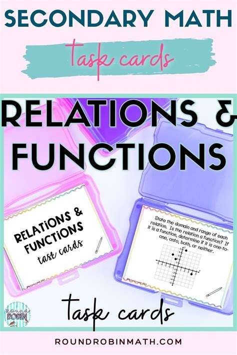Relations And Functions Task Card Activity For Algebra 2