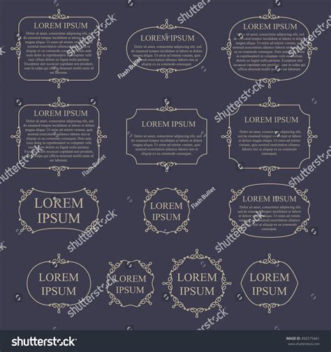Border Frames Calligraphic Simple Line Shapes Stock Vector Royalty Free 492575461 Shutterstock