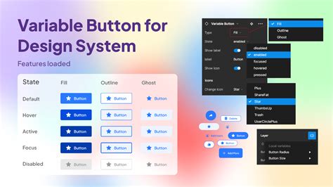 Variable Button For Design System Figma
