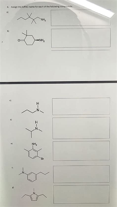 Solved Assign The IUPAC Name For Each Of The Following Chegg Com