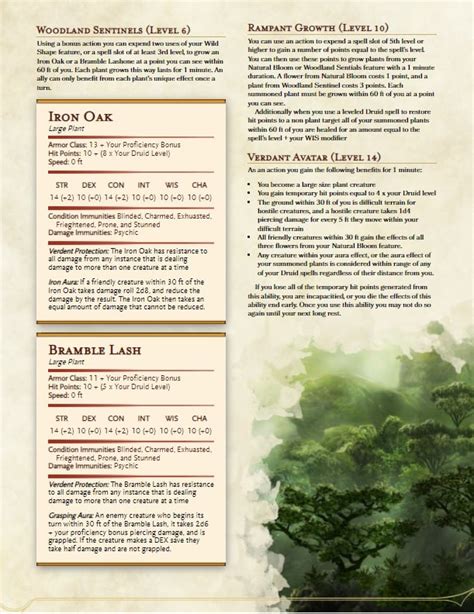 Circle Of The Chimera A Most Monstrous Druid Circle Rdndhomebrew
