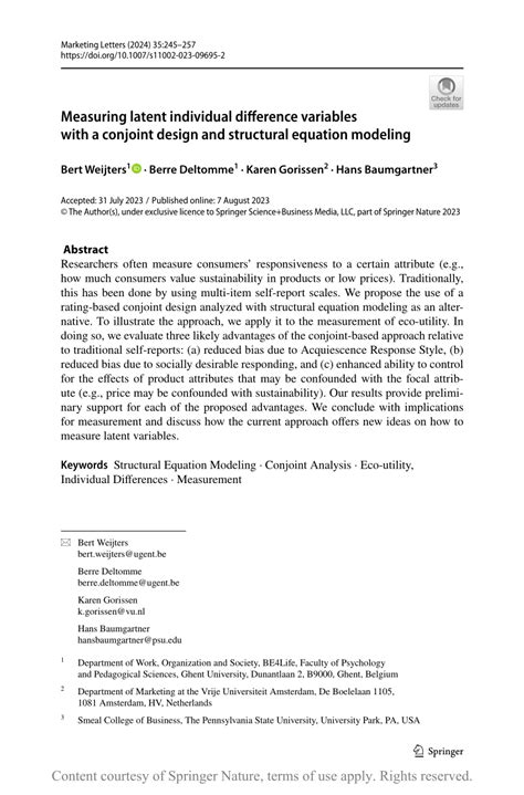 Measuring Latent Individual Difference Variables With A Conjoint Design And Structural Equation