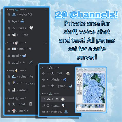 Aesthetic Blue Discord Server Template Instant Download Etsy