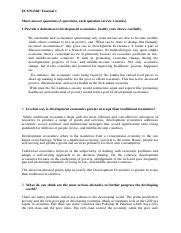 ECON Tutorial Docx ECON Tutorial Short Answer Questions Questions Each