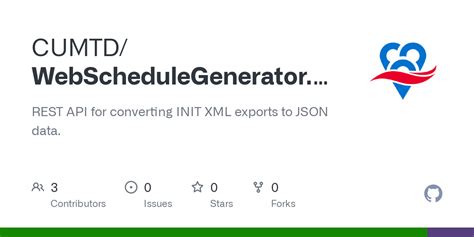 Github Cumtdwebschedulegeneratorapi Rest Api For Converting Init