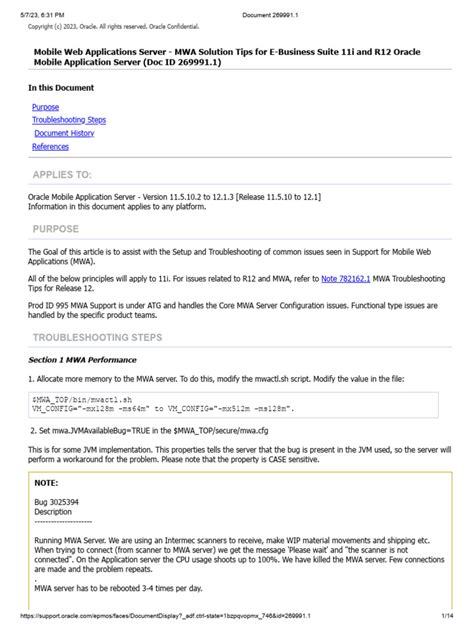 mobile web applications server mwa solution tips for e business suite 11i and r12 oracle