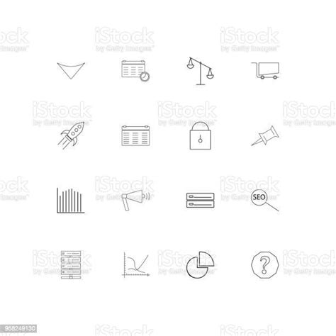 비즈니스 선형 얇은 아이콘 설정합니다 간단한 벡터 아이콘 설명 0명에 대한 스톡 벡터 아트 및 기타 이미지 0명 균형 디자인 Istock