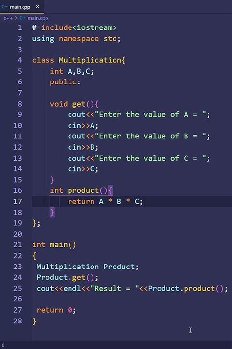 c program to multiply three numbers using class pwos shorts youtube