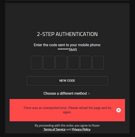 There Was An Unexpected Error For 2fa By Sms Razer Insider