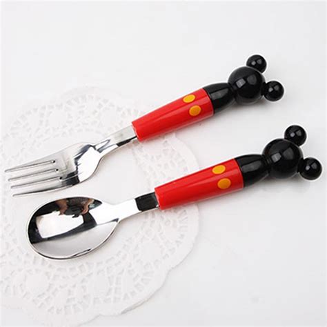 도매콜 미키 아이콘 스텐 스푼포크세트