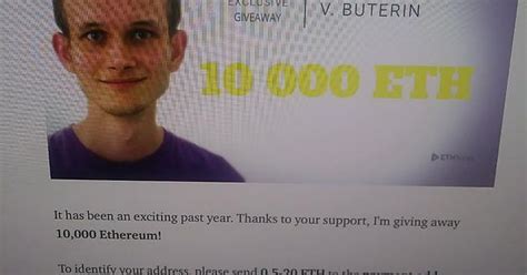 did you see this scam at twitter under vitalik buterin too don t send any crypto in there was