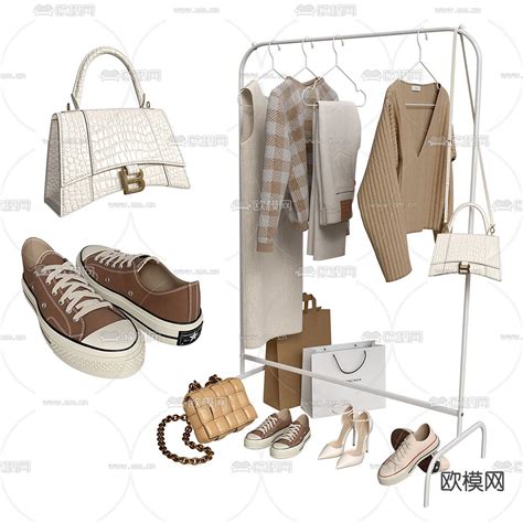 衣服 包包 鞋子3d模型下载id140429113dmax免费模型 欧模网