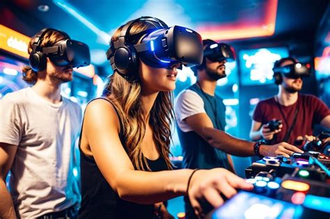 Virtual Reality Users Premium Ai Generated Image