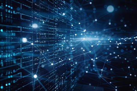 Premium Photo Data Points Connected By Lines Networking Connection