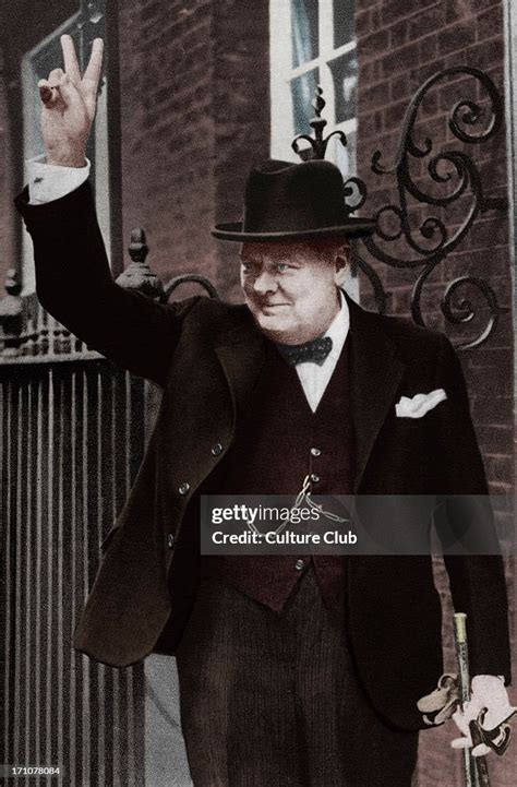 Winston Churchill Portrait Of The British Politician And Prime