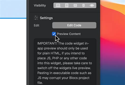 Code Widget Blocs User Documents