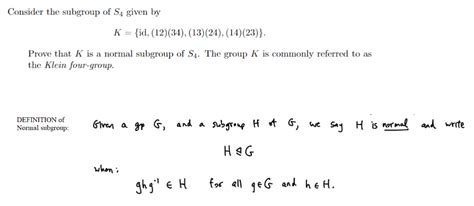 Solved Consider The Subgroup Of S4 Given By