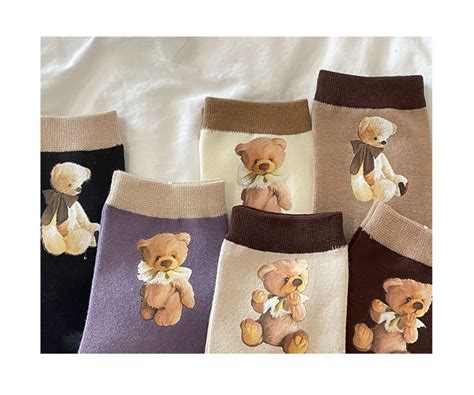 귀여운 빈티지 곰돌이 양말 가을 크리스마스 선물 에이블리