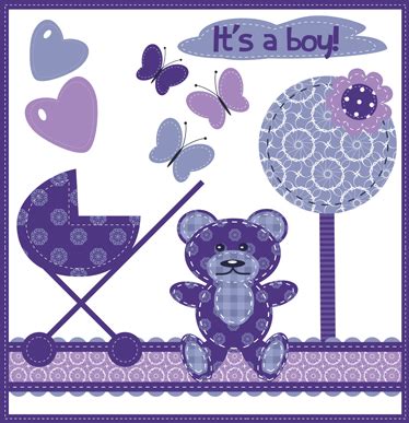 это фиолетовый стикер для мальчика - TenStickers