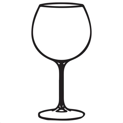Elegant Wine Glass Outline 52180975 Vector Art At Vecteezy