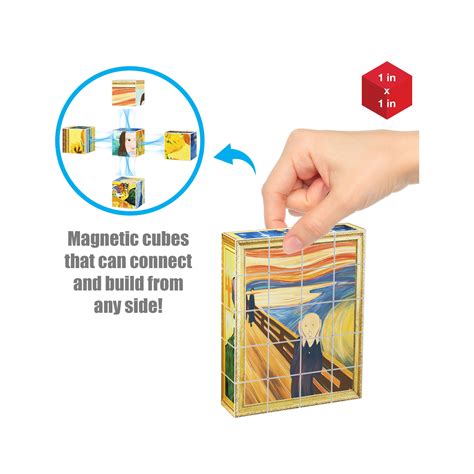 Picassotiles 20pc 1 Magnetic Puzzle Cubes Famous World Paintings