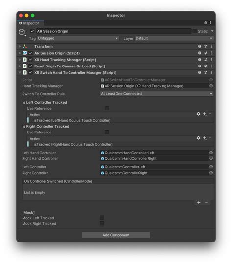 controllers hand tracking switch snapdragon spaces™ unity and