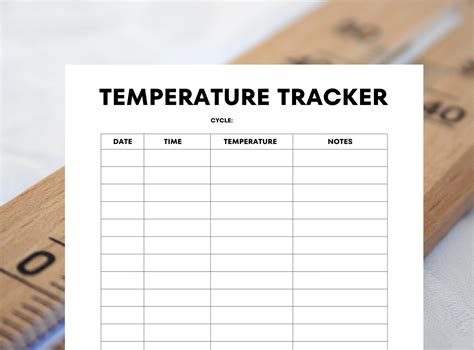 Temperature Tracker Template Temperature Chart Printable Template Basal Body Temperature