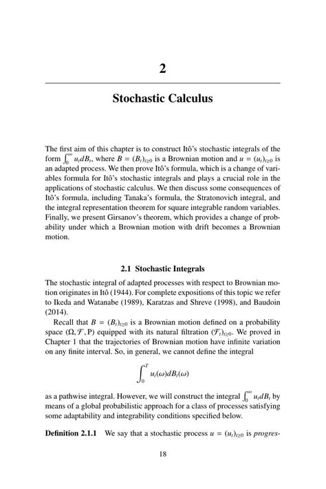 Stochastic Calculus Chapter 2 Introduction To Malliavin Calculus