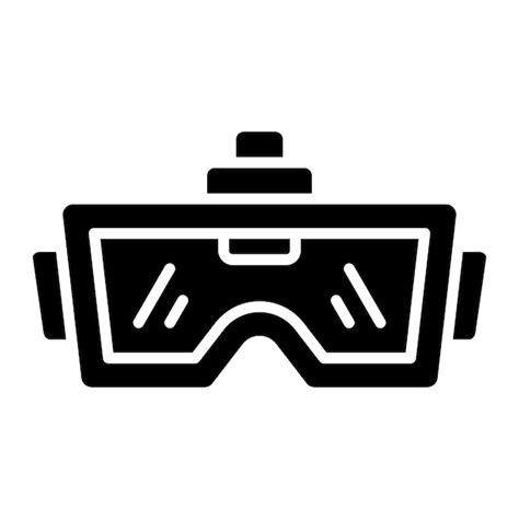 Premium Photo Vr Glasses Glyph Solid Black Illustration