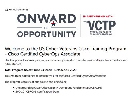 Free 200 201 Cbrops Cisco Cyberops Certification Voucher From Us Cyber Veterans Cisco Training