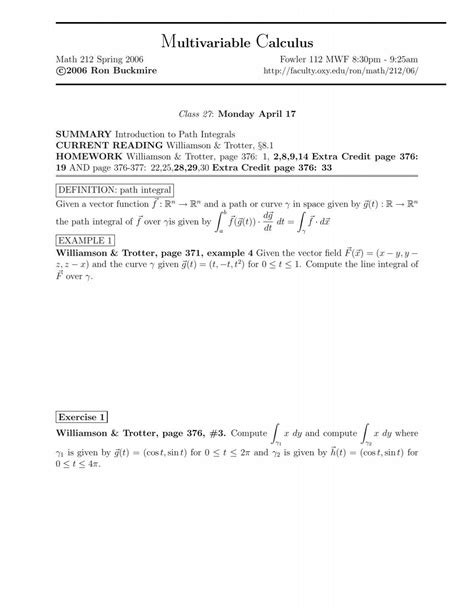 Multivariable Calculus