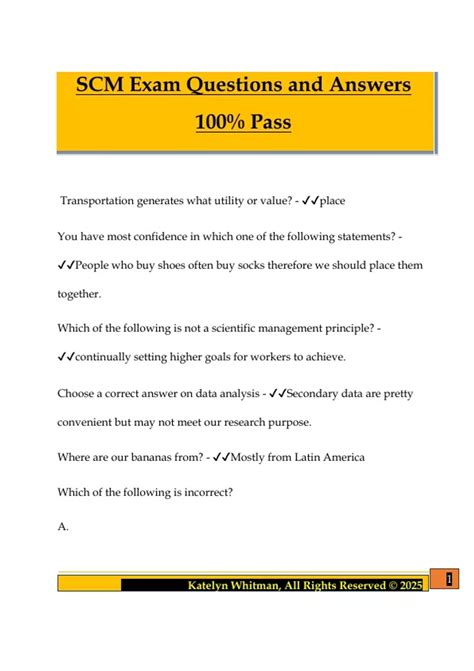 Scm Exam Questions And Answers 100 Pass Scm Stuvia Us Scm Exam Questions And Answers 100 Pass Scm Stuvia Us