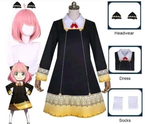 Anya Forger Full Cosplay Set Women S Fashion Dresses Sets Sets Or Coordinates On Carousell