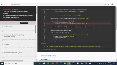 Laravel エラーについてthe Mix Manifest Does Not Exist