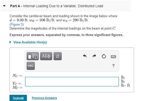 Solved Part A Internal Loading Due To A Variable