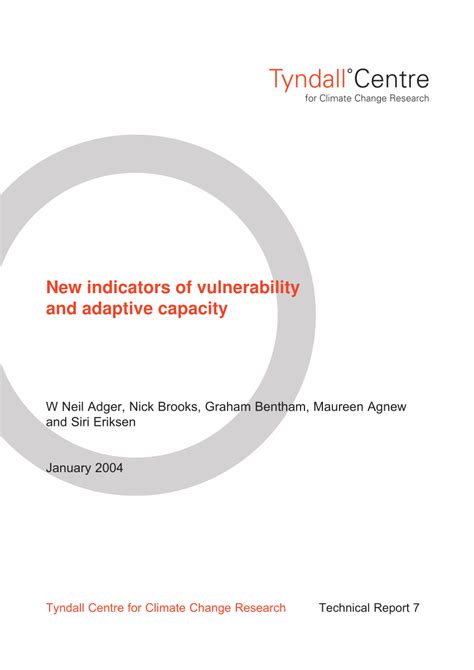 Pdf New Indicators Of Vulnerability And Adaptive Capacity