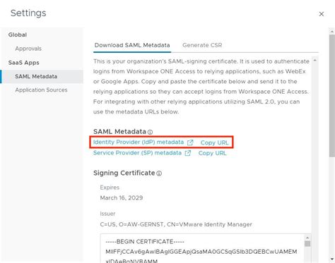 Configure ServiceNow SSO With Workspace ONE Access Digital Workspace