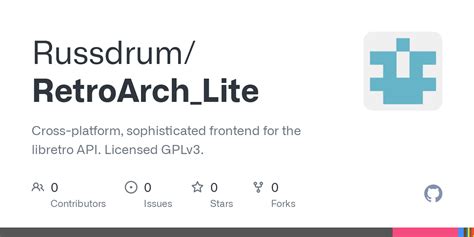 Github Russdrum Retroarch Lite Cross Platform Sophisticated Frontend For The Libretro Api