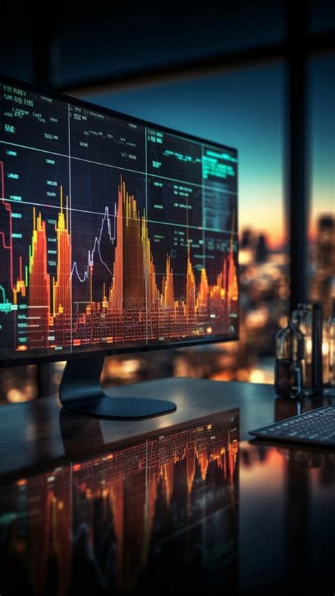 Visual Representation Of Financial Data Showcased On Screen Graph Illuminating Economic Metrics